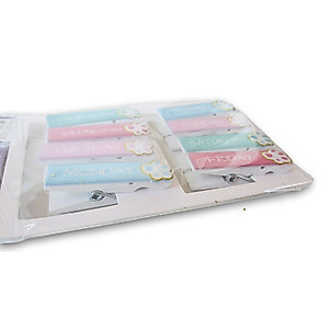 Forever in Time Days of The Week Clips - 8 Piece Monday Tuesday Wednesday Wooden, SE410B