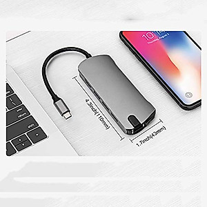 XUNMAIFHB Portable Docking Station,8-in-1 USB Type-c Converter 1 Drag 8 Computer Splitter USB3.0A, HDMI, RJ45 (Gigabit) TF/SD, PD Fast Transmission