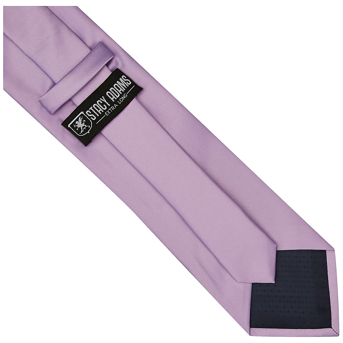 Stacy Adams Men's Tall Plus Satin Solid Tie Set Extra Long, Lilac, One Size