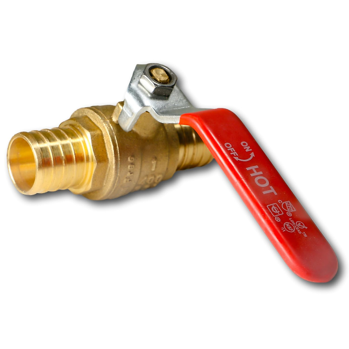 XFITTING 20 Pieces 1" Pex Ball Valve Hot/Red, 24-2-5=20X (20-Packs)