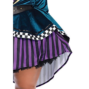 Leg Avenue womens - 5 Piece Delightful Hatter Sexy Tank Dress and Velvet Dress With Matching Hat for Women Adult Sized Costumes, Multi, Large US