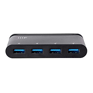Monoprice 133570 USB-C to 4-Port/USB 3.0 Hub Adapter - Black with Folding USB Type-C Connector - Mobile Series