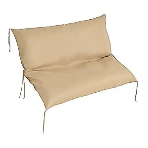 BASANOB Porch Swing Cushions Cover, Three Seat Swing Replacement Cushion Cover, Anti-Fading and Anti-Slip Starp Rope Design Bench Cushion Cover for Outdoor Furniture (Khaki, 60" W x 40" D x 4" Thick)