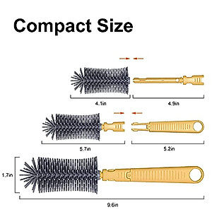 ZhenNian Silicone Baby Bottle Brush,Bottle Cleaner Brush, Long Water Bottle Brushes forBaby Bottle, Glass Water Bottles,Soprt Bottle,Cup,Removable Handle Cleaning Brush Perfect for Travel,Home…