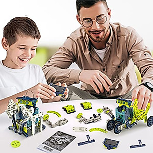 Hot Bee 12-in-1 STEM Solar Robot Kit - STEM Projects for Kids Ages 8-12, Learning Educational Science Kits, 190 Pieces DIY Robot Kit Building Toys, Gifts for 8 9 10 11 12 13 Year Old Boys Girls
