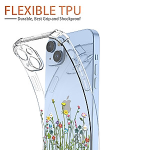 GTBDEKI Phone Case for Xperia 10 IV 5G Case, Sony 10 IV XQ-CC54 XQ-CC72 Case, Clear Case with Flower Garden Patterns Protective Phone Cover for Sony Xperia 10 IV Flower Bouquet