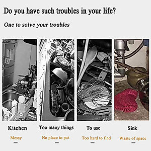 MADELL Sinks Under Sink Organizers,Kitchen Cabinet Organization,Multi-Purpose Organizer and Storage for Kitchen Countertop Bathroom Cabinet/Black