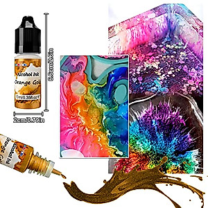 Metallic Alcohol Ink Set - 20 Metal Colors, Concentrated Alcohol-Based Ink, Epoxy Resin Paint Dye for Resin Coasters, Acrylic Painting, Tumbler Making,10 ml Each