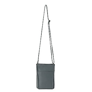 The Sak Los Feliz Mini Crossbody Bag in Leather, Large Purse with Single Adjustable Shoulder Strap, Dusty Blue