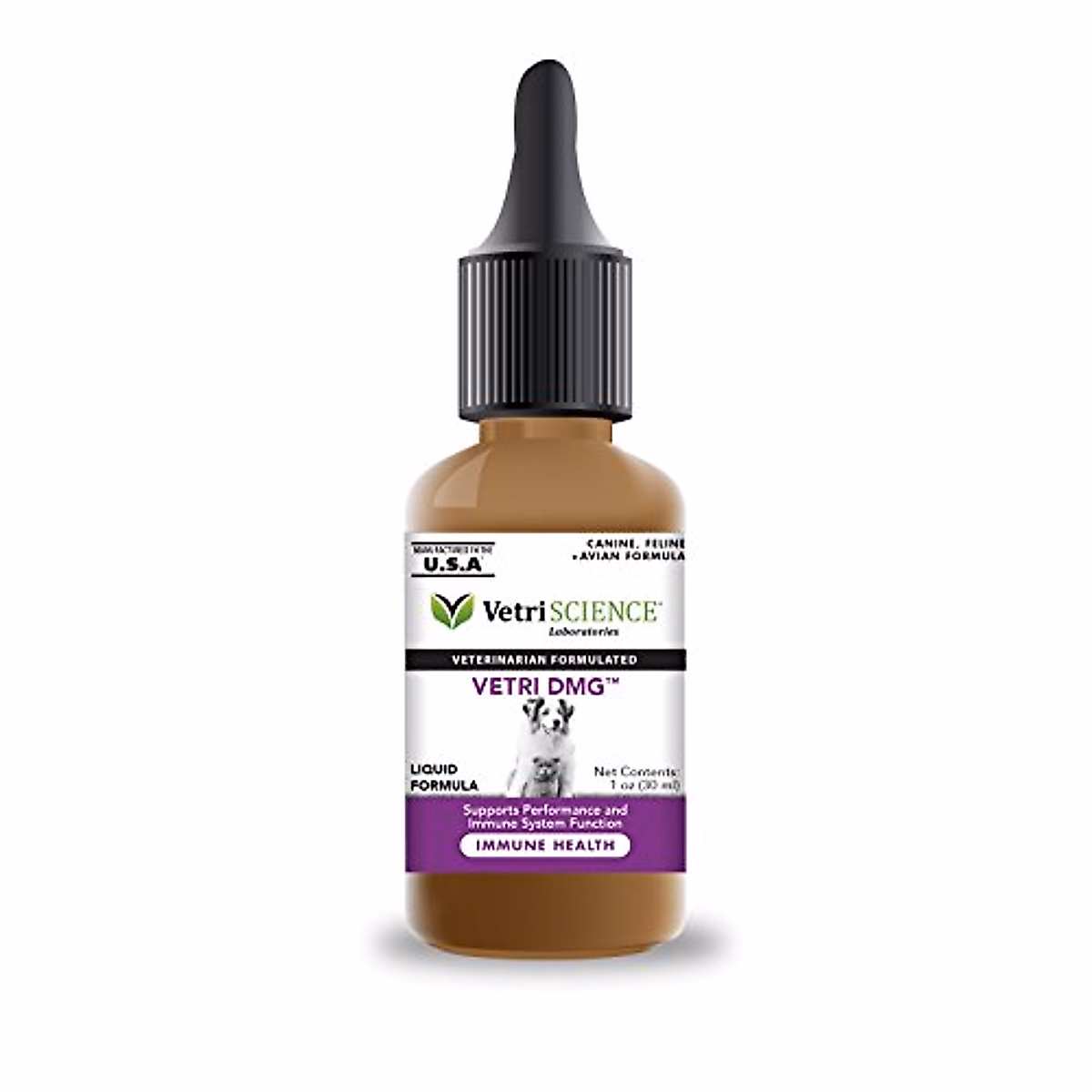 VETRISCIENCE Vetri DMG Liquid, 30mL Dropper - Supports Immune System, Stamina, Skin Irritation, Watery Eyes, and Performance for Dogs and Cats