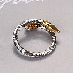 Dorriss Ring for Women Cable Nail Rings Open Adjustable Stackable Cubic Zirconia Vintage Designer Fashion Jewelry Girlfriend Wife Mom