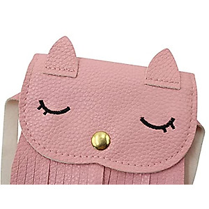 mossty Cute Cat Mini Tassel Bag Satchel Cross Body Bag Coin Candy Purse Messenger Bag