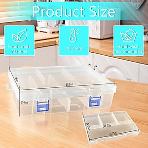 Sidosir Tackle Box for Storage, Double-layer Transparent Organizer Box for Bead, 8-Grids Box for Jewelry Compartment Container
