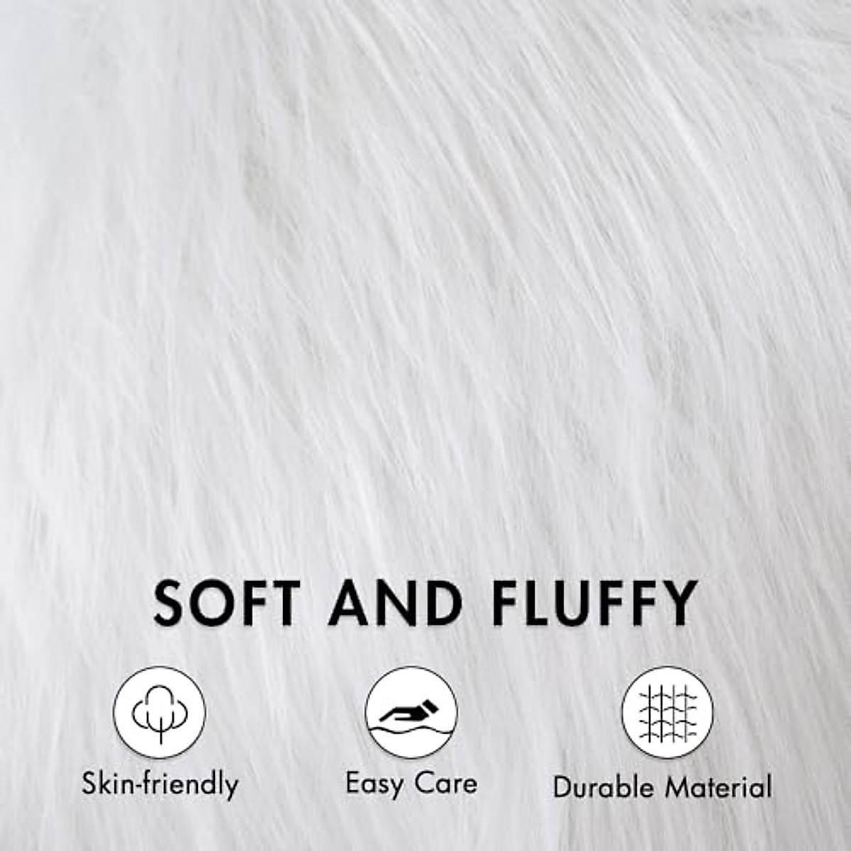 MIULEE Pack of 2 Decorative Faux Fur Throw Pillow Covers New Luxury Series Style Fluffy Pillow Case Cushion Cover for Sofa Bedroom Car 16 x 16 Inch White