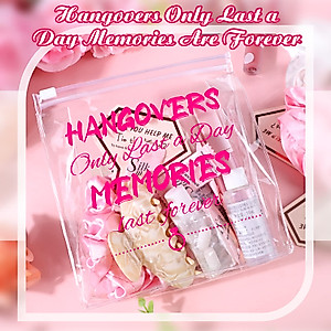 20 Pack Bachelorette Makeup Bags Hangover Recovery Kit Bags in Bulk Clear Plastic Pouch Small PVC Transparent Cosmetic Organizer Bag with Zipper for Bachelorette Bride Wedding Party Favors Travel