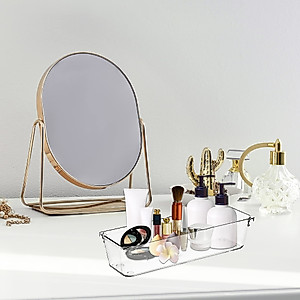 Ravinte 6 Pack Drawer Organizer - 3" X 9" Plastic Storage Bins, Acrylic Organizers with Non-Slip Pads Clear Desk Storage Tray for Makeup, Jewelries, Kitchen Utensils, Bathroom and Office