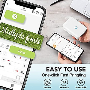 Slofen Label Makers Machine with Tape,Bluetooth Portable Label Maker Printer Multiple Templates Available,Rechargeable for Home Office Organization, Compatible with iOS/Android