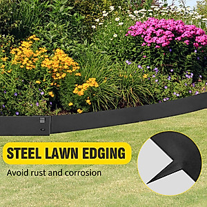 Steel Landscape Edging Steel Lawn Edging Landscape Garden Border Edging Border (40 x 3inch (Pack of 5))