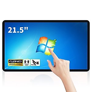 TouchWo 21.5 inch Touch Screen All-in-One Industrial PC, i7, 8GB RAM, 256G ROM, 16:9 FHD 1080P, Windows 10, Smart Board for Classroom, Meeting & Game, USB, VGA & HD-MI Monitor