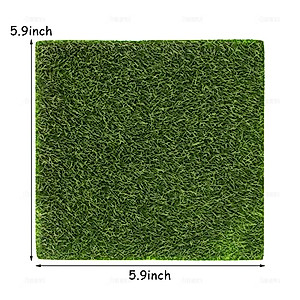AUEAR, Artificial Garden Grass Life-Like Lawns Fake Fairy Grass Mats Mini Ornament Garden Grass Decoration (10 Pack, 6"x6")