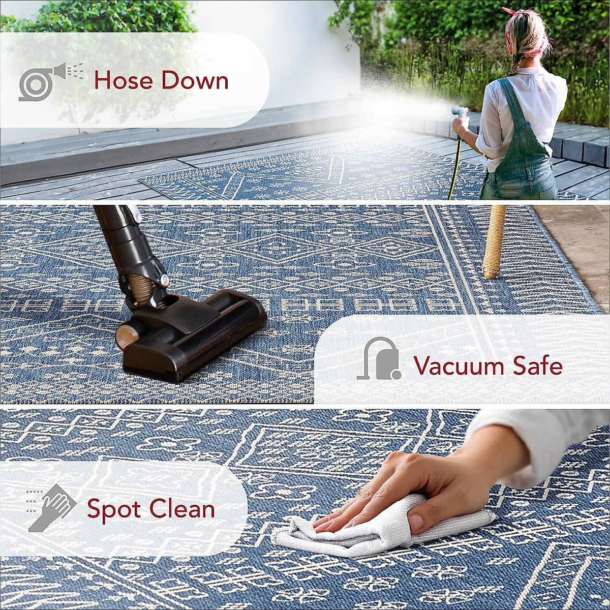 nuLOOM Kandace Tribal Indoor/Outdoor Area Rug, 5x8, Blue