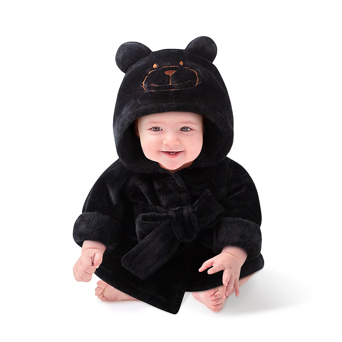 Pro Goleem Baby Robe Unisex Soft Plush Hooded Bathrobe for Newborn Boys Girls Gifts, One Size, 0-9 Months