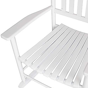 Shine Company 4331WT Maine Outdoor Patio Rocking Chair, White