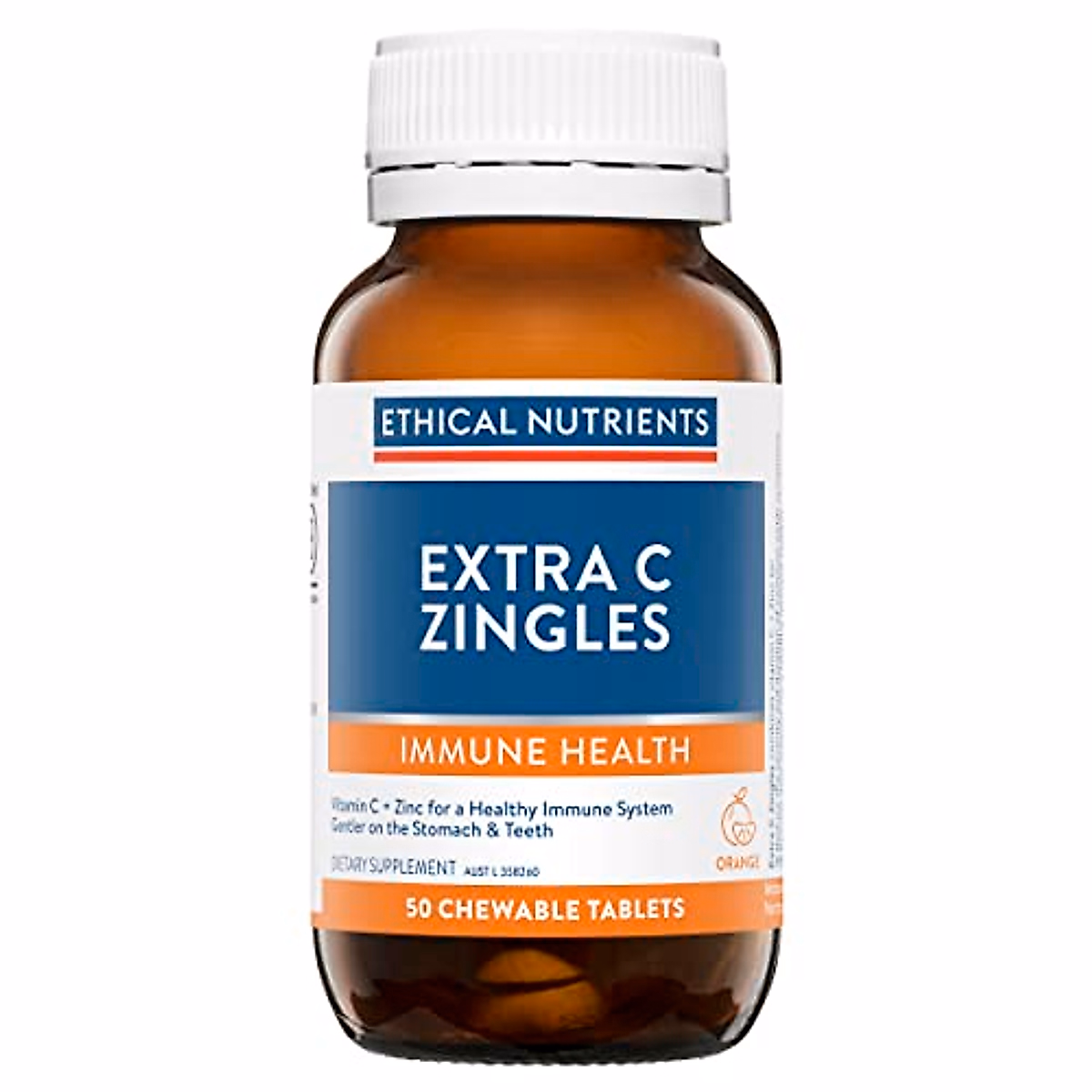 Ethical Nutrients Extra C Zingles Orange 50 Tablets