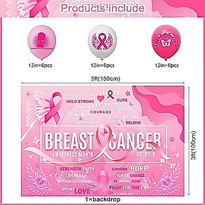 Breast Cancer Awareness Party Banner, Backdrop 7x5 Breast Cancer Awareness Background Breast Cancer Awareness Themed Backdrops for Breast Cancer Awareness Party Supplies Background Birthday