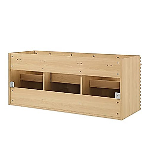 Modway Render 48" Double Sink Compatible (Not Included) Bathroom Vanity Cabinet in Oak