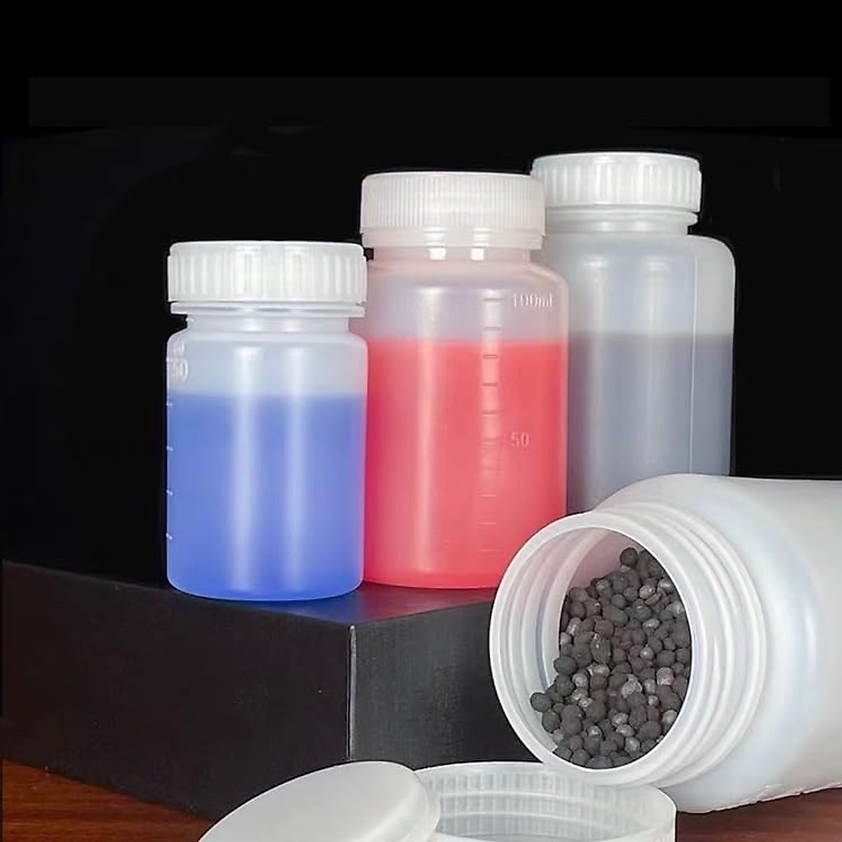 LEPEVNEY 1000ml/34oz Plastic Bottles Lab Chemical Reagent Bottle - Wide Mouth, Secure Sample Sealing, Liquid Storage Container 2 Pcs