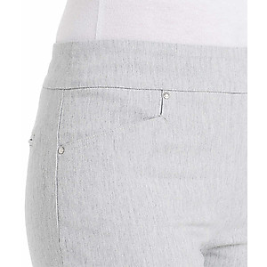 Hilary Radley Womens Pull On Ankle Pant (Heather Light Gray, X-Large)