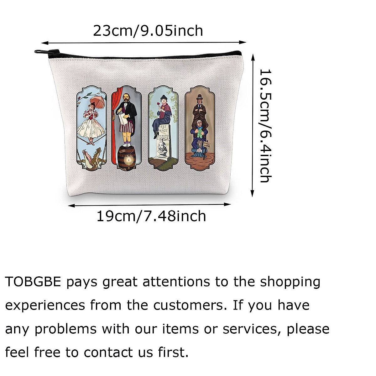 TOBGBE Funny Haunted Horror Mansion Role Inspired Makeup Bag Mansion Lover Gifts Horror Fan Gift Halloween Theme Gift (Dear Beloved)