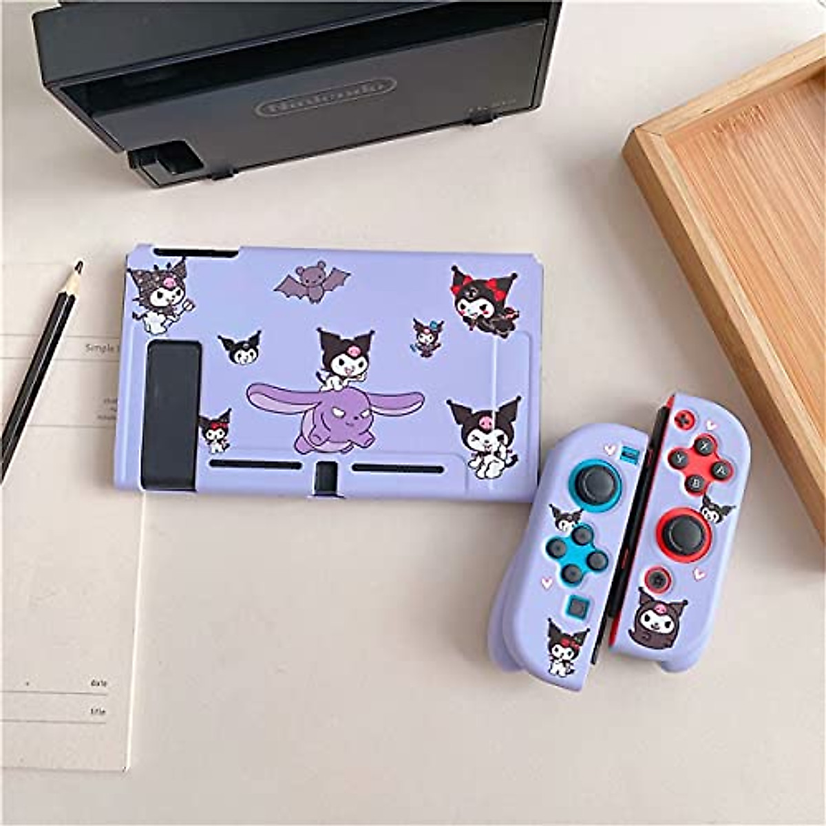 Cute Kawaii Cartoon Design Cover Protective Case for Nintendo Switch - Anti-Scratch Soft Slim Grip Cover Shell Fashion Cool Switch Game Shell for Girls Kids Women - (B)