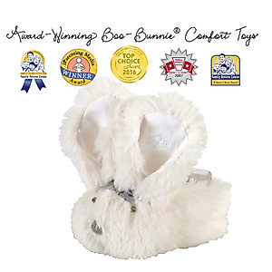 Stephan Baby Shaggy Plush Bunnie Comfort Toy and Boo Cube, Cream