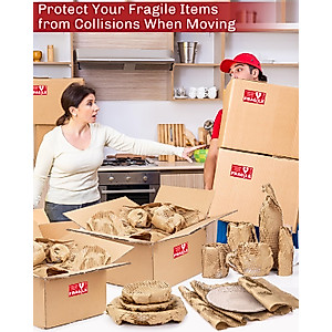 Honeycomb Packing Paper Wrap 15” x 315’, Brown Recycled Moving Supplies Eco-Friendly Bubble Paper Packing Wrapping for Fragile Items, Glassware, Ceramics, Electronics and Decorations Packaged Bouquet