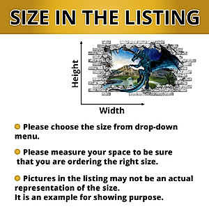 Dragon Wall Decal, Dragon Removable Vinyl Sticker, Dragon Wall Mural, Peel and Stick, Dragon Bedroom Decor C2136