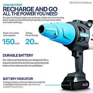 AlphaWorks ULV Electrostatic Sprayer Cordless Handheld, for Indoor/Outdoor use, Electric 20V, 45oz Capacity