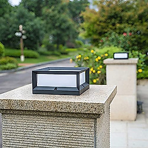 CZLZY Square Outdoor Waterproof Pillar Lamp, Die Casting Aluminum Pillar Lights, Acrylic Lamps, E27 Snail Lamps, Lawn Villa Courtyard Landscape Lights, Garden Pillar Pole Lamp