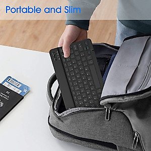 FINTIE 10-Inch Ultrathin Wireless Bluetooth Keyboard for iPad Samsung Tablet, iPhone Smartphone, iOS, Android Tablets Phone, Black