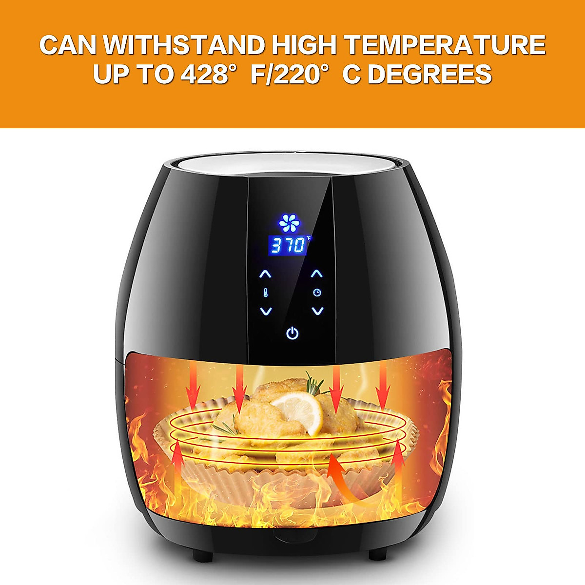 120 Pcs Healthy and Safe Air Fryer Disposalbe Paper Liner 6.3 Inch, High Heat Resistant Airfryer Parchment Liners, Air Fryer Paepr Liners Round That Doesn't Affect Food Taste