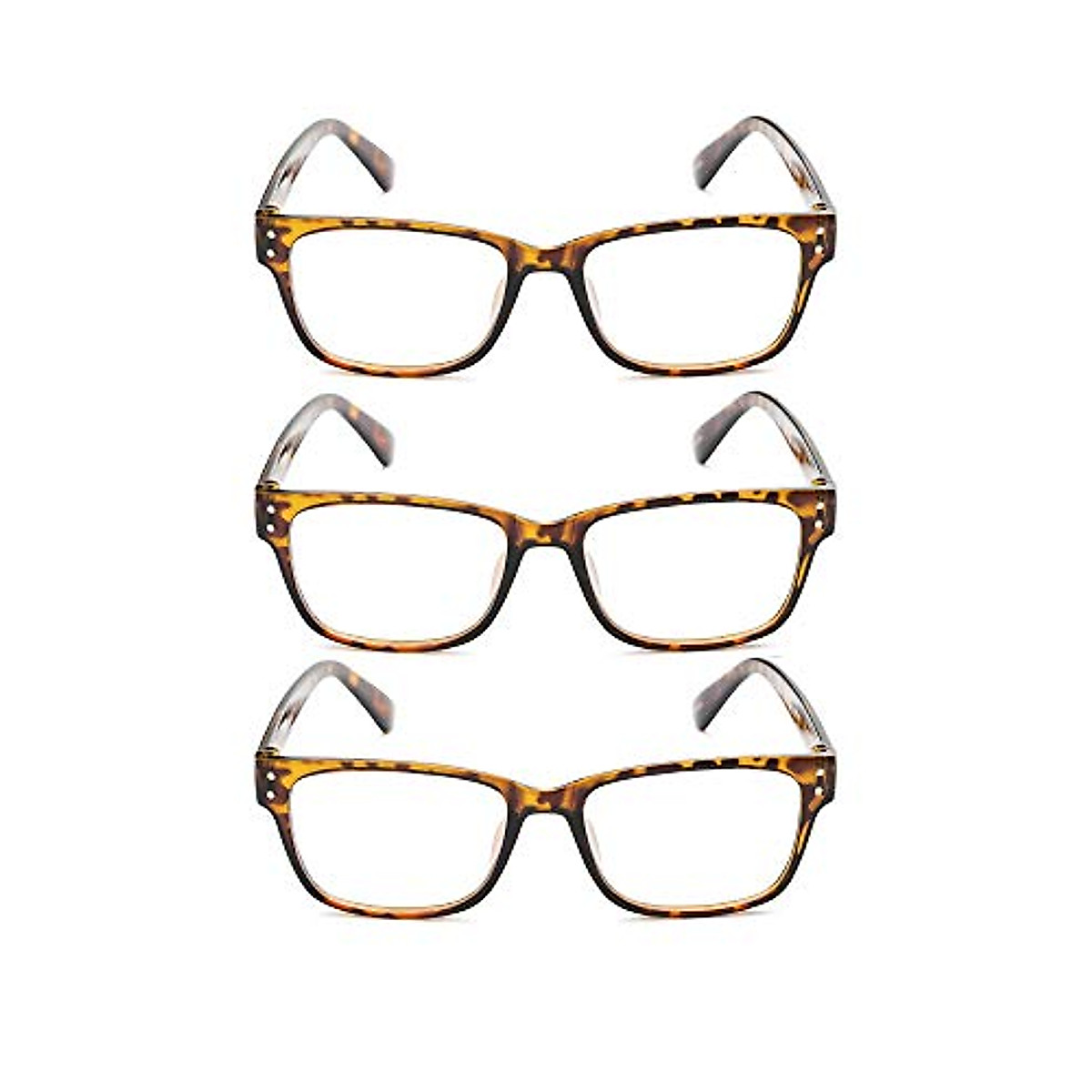Readers Readers.com Fully Magnified Reading Glasses: The McNealy - 3 Pairs, Classic Rectangle for Women and Men - Tortoise, 1.75
