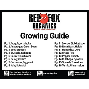 Non-GMO Heirloom Seed Kit | 15,000+ Non-Hybrid Open-Pollinated Seeds | 35 Varieties of Fruit and Vegetable Seeds |Easy Storage | Emergency Preparedness | Veteran Owned Business | Red Fox Organics
