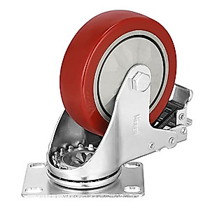4 inch Heavy Duty Casters Load 1800lbs,Lockable Bearing Caster Wheels with Brakes,Swivel Casters for Furniture and Workbench，Set of 4 (Free Screws)