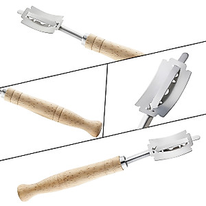 JJOO Bread Scoring Tool, Stainless Steel Bread Lame, Hand Crafred Bread Lame Dough Sourdough Scoring Tool, Bread Scorer with 15 Blades and Leather Cover