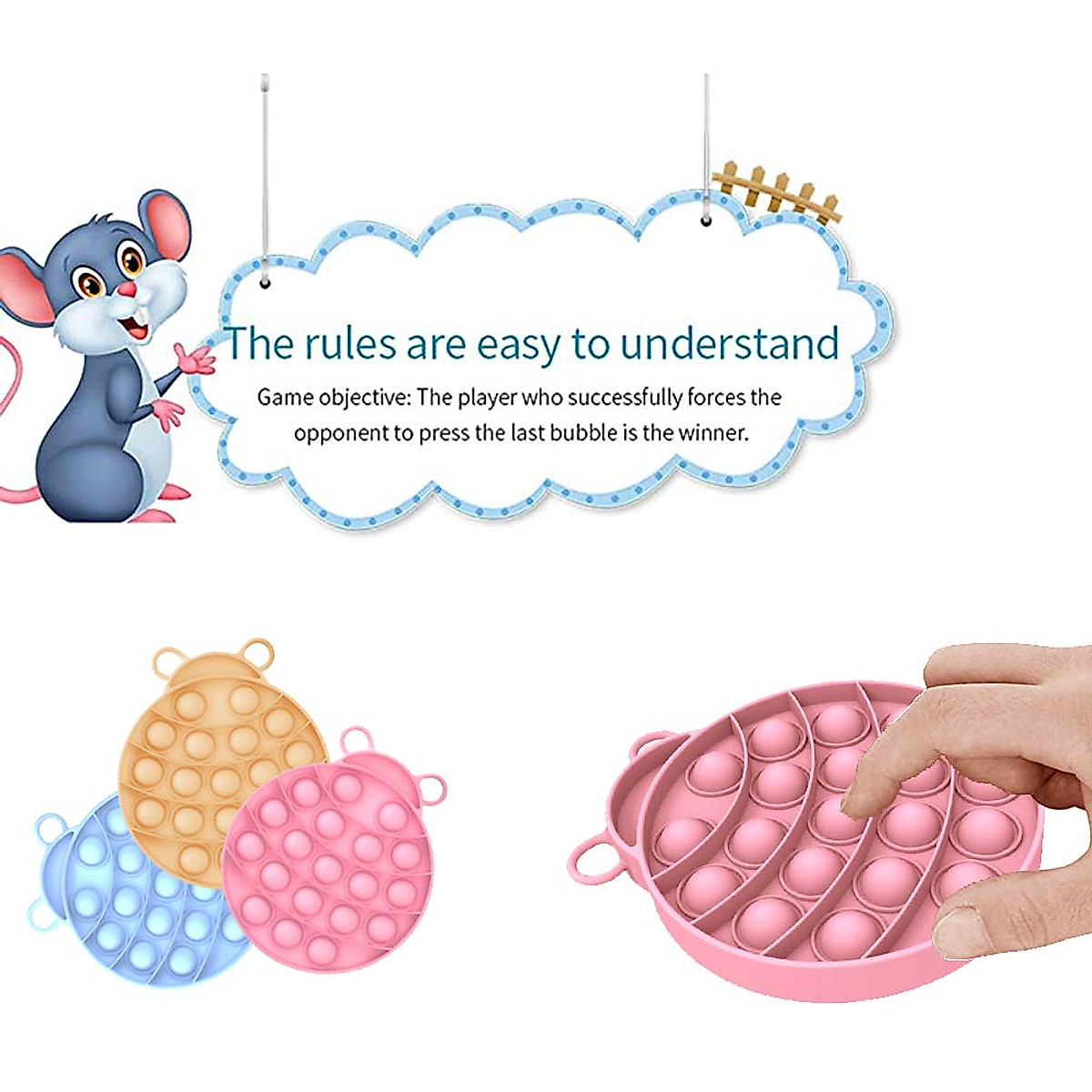 Push Pop Bubble Sensory Toys,Bubble Popping Game Funny Tactile Squeezed Sensory Toys Reliver Stress for Children, Family and Friends (3 Pack-Ladybug Shape)