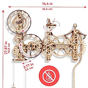 WOODEN.CITY Steampunk Wooden Clock Kit - 3D Puzzles for Adults - Hobbies for Men Model Kits