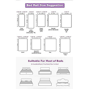 Bed Rails for Toddlers, Extra Long Kids' Bed Rails Guard, Full Size Baby Bedrail for Children, Infants Safety Guardrail (Gray, 70" L x 30” H)