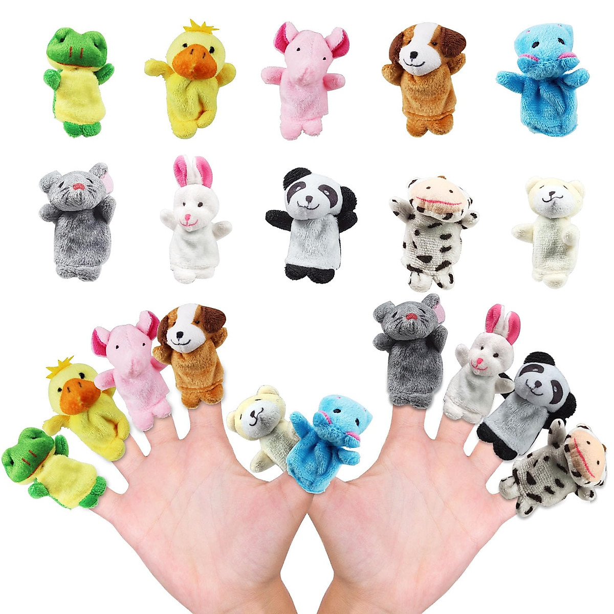 5 PCS Finger Puppets for Kids Toddlers Ages 1-3 3-5 4-8, Mini Plush Animals Baby Finger Puppet Toys, Show Theater Props, Small Prize Box and Bulk Party Favors for Kids, Toddlers