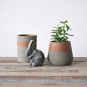 Creative Co-Op Cement Rabbit, Distressed Black Finish Decor